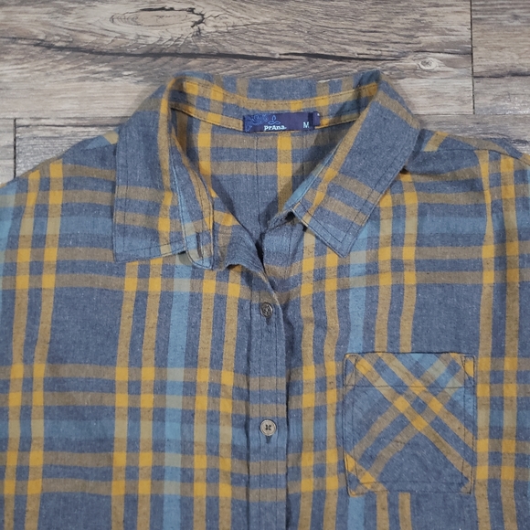 Prana | Tops | Prana Percy Meadow Stripe Plaid Flannel Shirt Size M ...